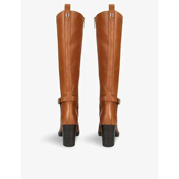 Carvela Buckle-embellished Leather Knee-high Boots - Tan
