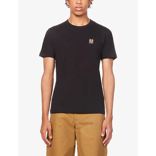 Belstaff Brand-patch Cotton-jersey T-shirt - Black