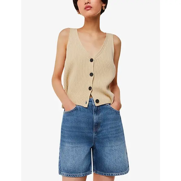 Whistles Regular-fit High-rise Denim Shorts - Blue