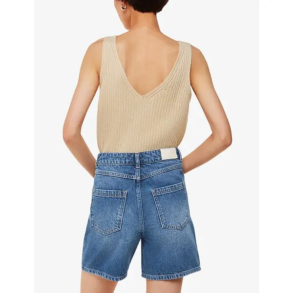 Whistles Regular-fit High-rise Denim Shorts - Blue