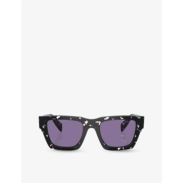 Prada Rectangle-frame Acetate Sunglasses - Black