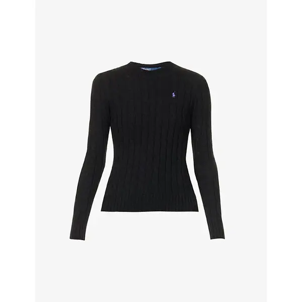 Polo Ralph Lauren Julianna Brand-embroidered Cotton-knit Jumper - Polo Black