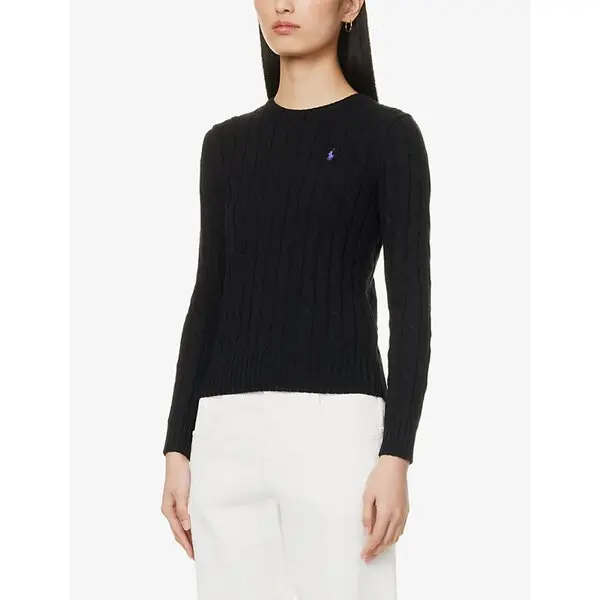 Polo Ralph Lauren Julianna Brand-embroidered Cotton-knit Jumper - Polo Black