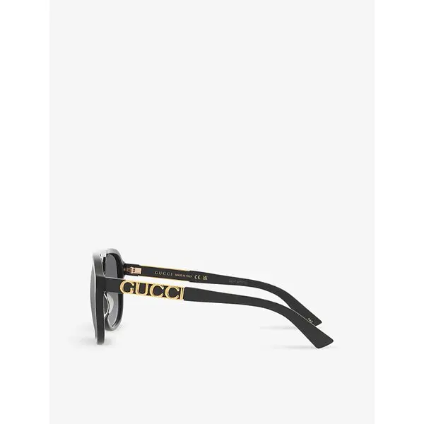 Gucci Gc001933 Pilot-frame Sunglasses - Black | Editorialist