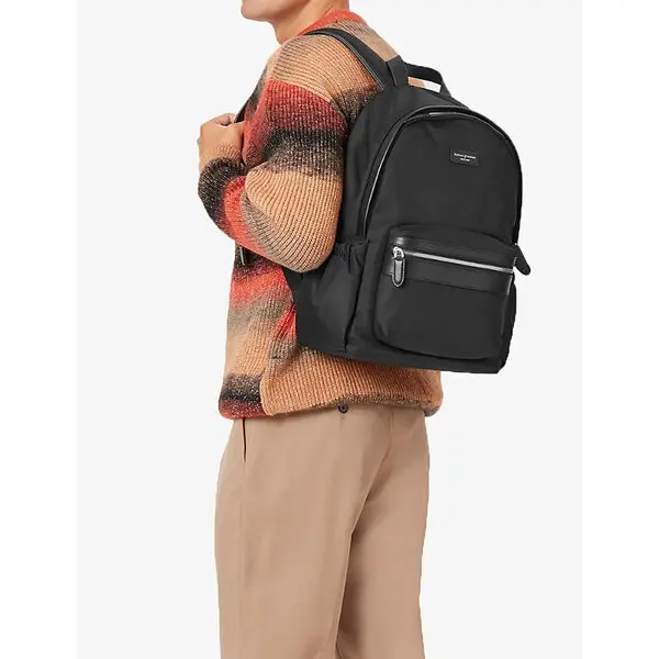 ASPINAL OF LONDON Logo Woven Backpack - Black