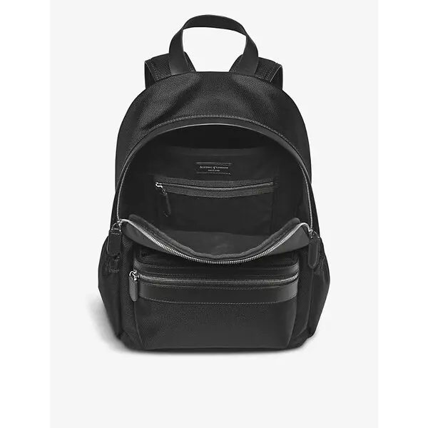 ASPINAL OF LONDON Logo Woven Backpack - Black
