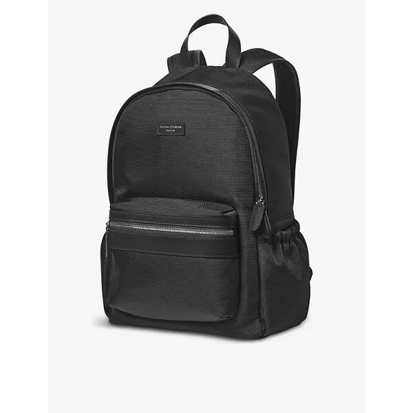 ASPINAL OF LONDON Logo Woven Backpack - Black