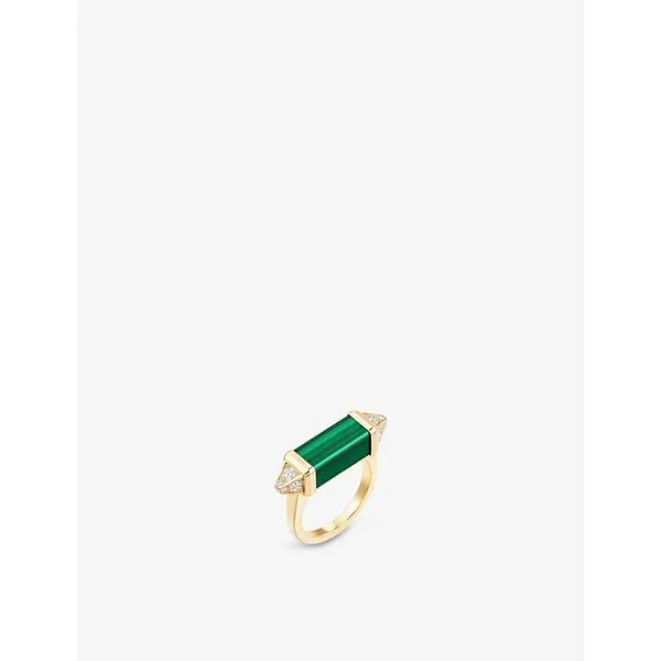 CARTIER Les Berlingots De 18ct Yellow-gold, Diamond And Malachite Cocktail Ring - Yellow Gold/ Green