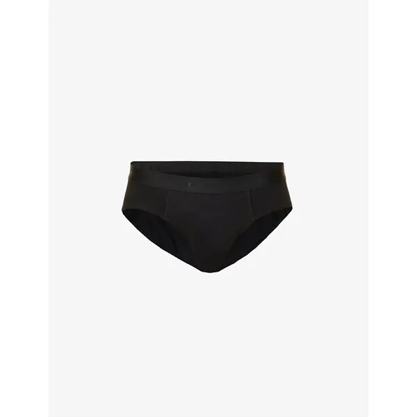 Falke Tonal Waistband Pack Of Two Stretch-cotton Briefs - Black
