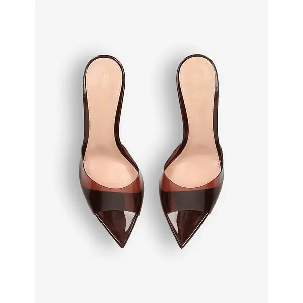 GIANVITO ROSSI Vernice Open-toe Pvc Heeled Mules
