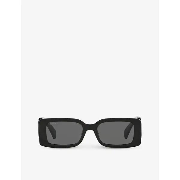 Gucci Gg1325s Rectangle-frame Sunglasses - Black