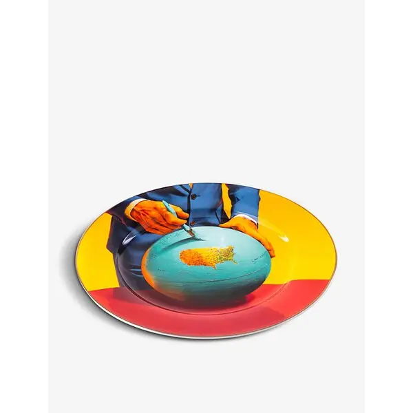 SELETTI Wears Toiletpaper Globe Porcelain Plate 27cm