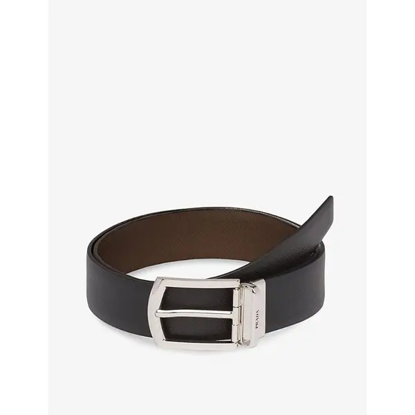 Prada Reversible Saffiano Leather Belt - Black