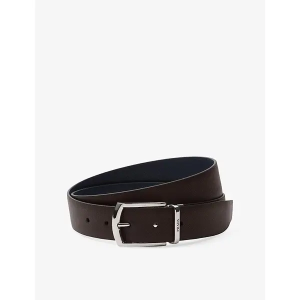 Prada Reversible Saffiano Leather Belt - Brown
