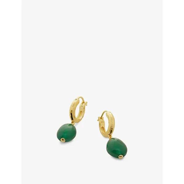 Monica Vinader Rio 18ct Yellow -plated Vermeil Recycled Sterling Silver And Onyx Drop Earrings - Gold