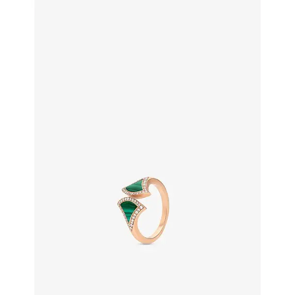 BVLGARI Divas' Dream 18ct Malachite And Diamond Ring - Rose Gold