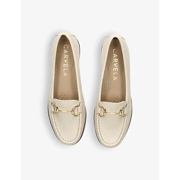 Carvela Horsebit-chain Leather Loafers - Bone