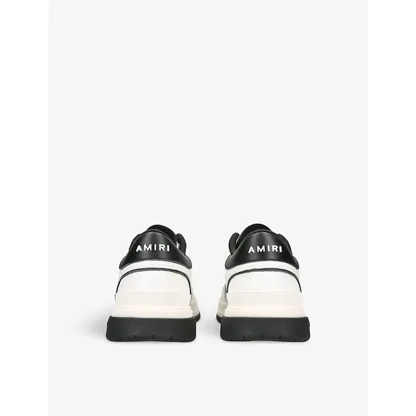 Amiri Classic Logo-embellished Leather Low-top Trainers - White/blk