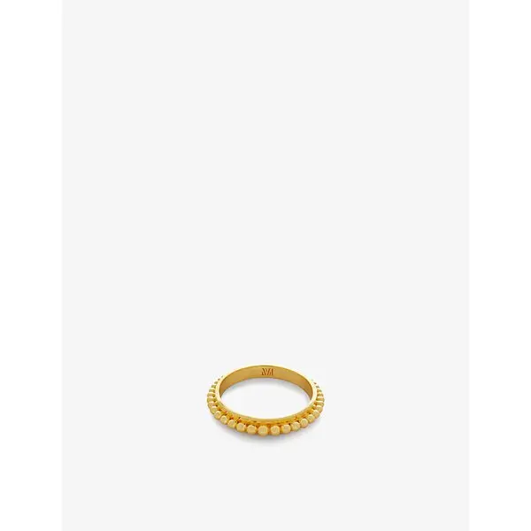 Monica Vinader Deia Beaded Stacking Ring - Yellow Gold