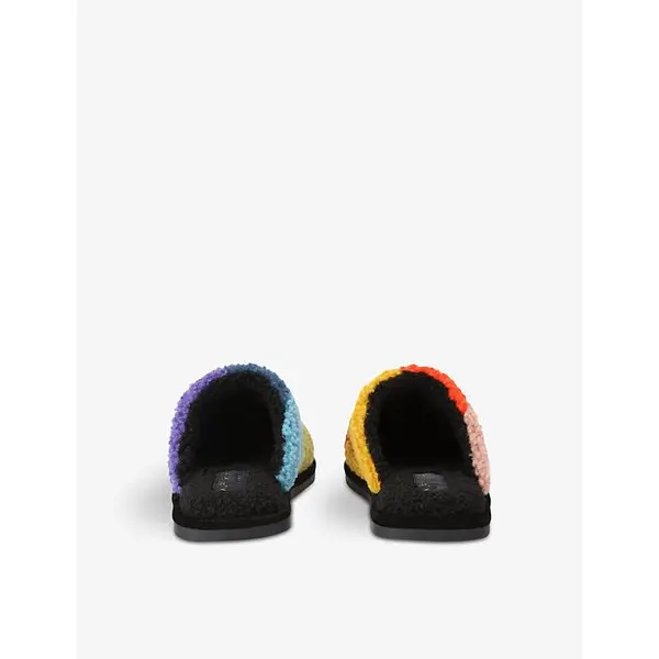Kurt Geiger Kensington Striped Faux-shearling Slippers