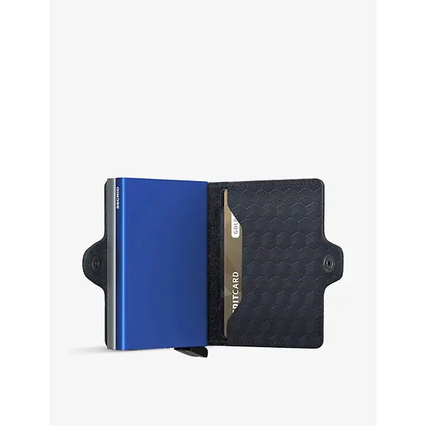 SECRID Twinwallet Leather And Aluminium Card Holder - Top-titanium-blue