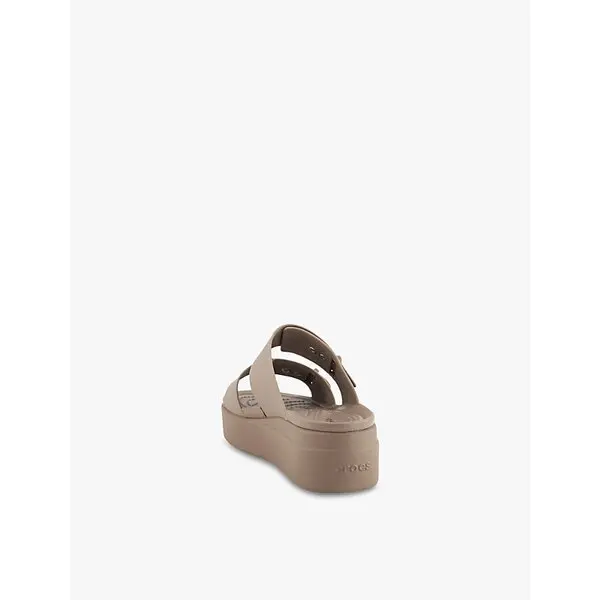 CROCS Brooklyn Buckle Low-wedge Rubber Sandals