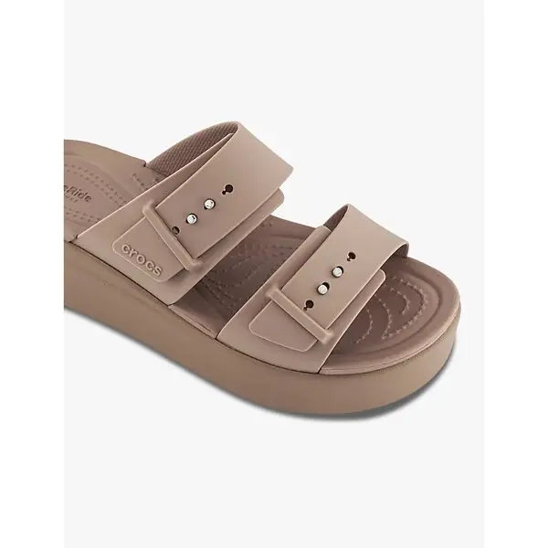 CROCS Brooklyn Buckle Low-wedge Rubber Sandals