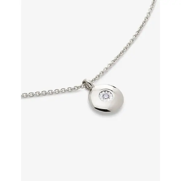 Monica Vinader April Birthstone Diamond Pendant Necklace - Sterling Silver