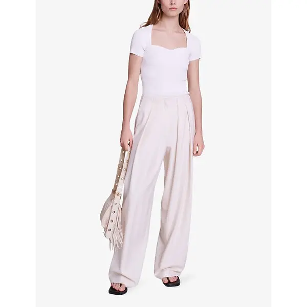 Maje Moka Short-sleeved Sweater - Blanc