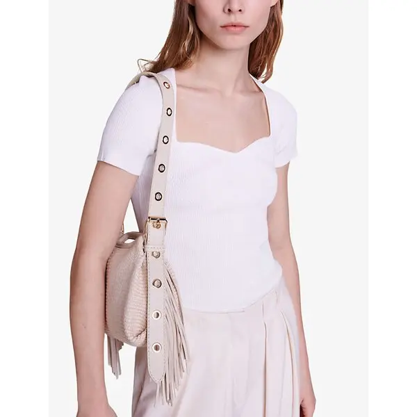 Maje Moka Short-sleeved Sweater - Blanc