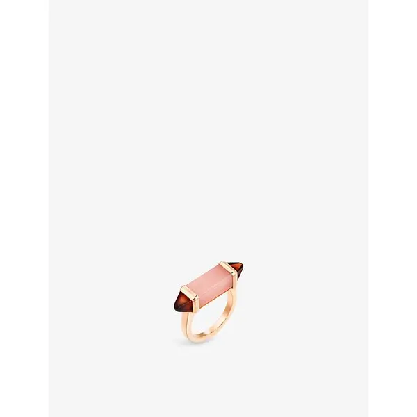 CARTIER Les Berlingots 18ct Rose-gold, Pink Chalcedony And Garnet Cocktail Ring - Rose Gold/ Pink