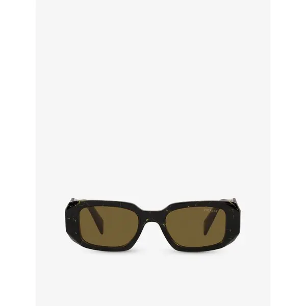Prada Pr 17ws Rectangle-frame Sunglasses - Black