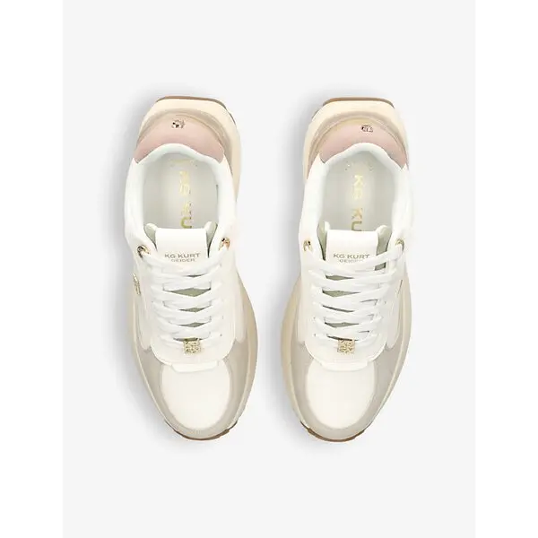 Kurt Geiger Louisa Logo Faux-leather Low-top Trainers - White/comb