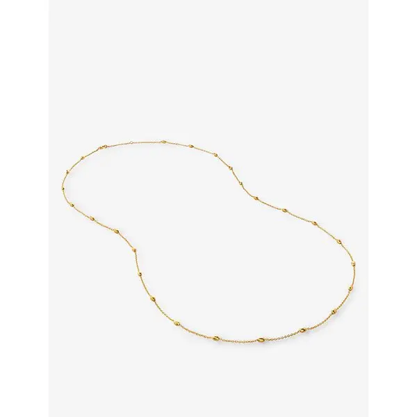 Monica Vinader Orbit Fine Oval Station Necklace - Yellow Gold