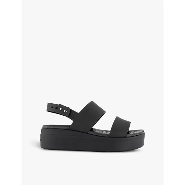 CROCS Brooklyn Double-strap Low-wedge Rubber Sandals
