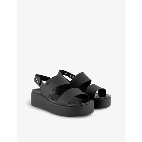 CROCS Brooklyn Double-strap Low-wedge Rubber Sandals