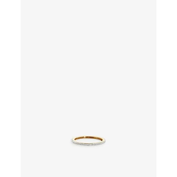 Monica Vinader Eternity Diamond Vermeil Ring - Yellow Gold