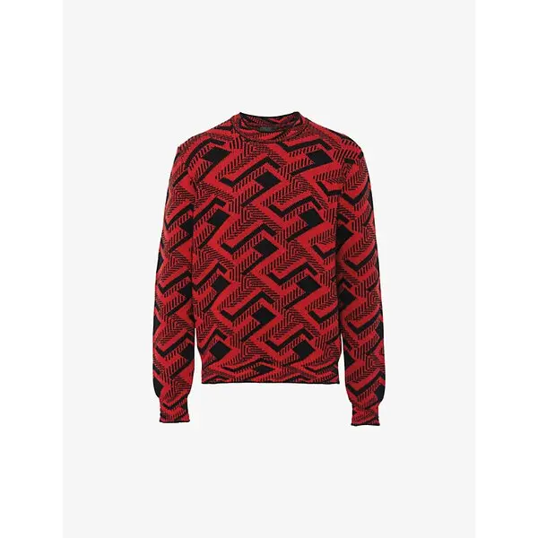 Prada Abstract-pattern Wool And Cashmere-blend Jumper
