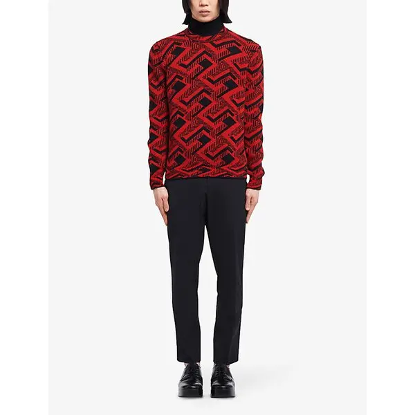 Prada Abstract-pattern Wool And Cashmere-blend Jumper