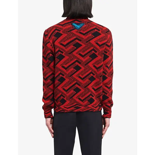 Prada Abstract-pattern Wool And Cashmere-blend Jumper