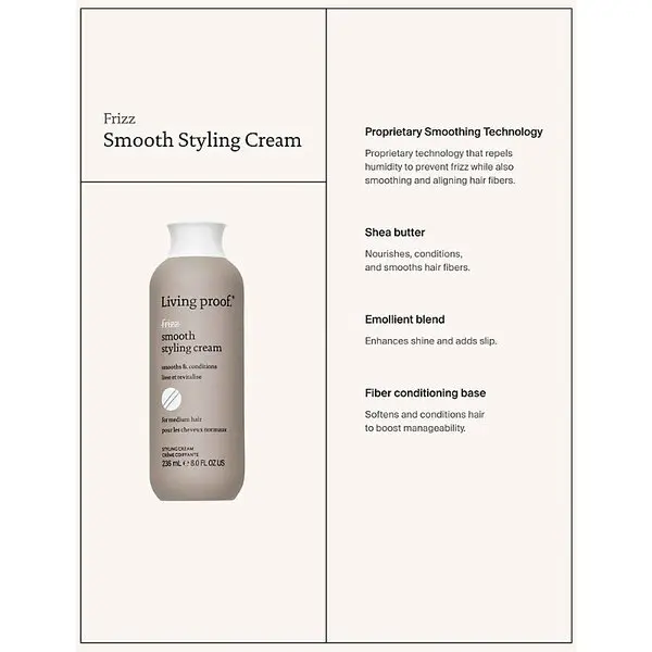 Living Proof No Frizz Smooth Styling Cream 236ml