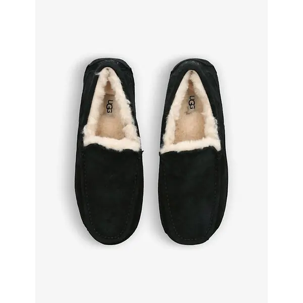UGG Logo-embroidered Suede Slippers - Black