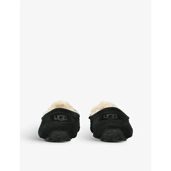 UGG Logo-embroidered Suede Slippers - Black