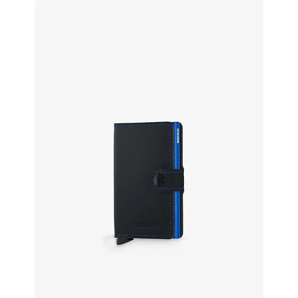SECRID Miniwallet Leather And Aluminium Wallet - Mm-black & Blue