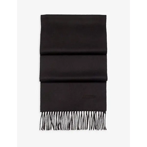 ASPINAL OF LONDON Tassel-embellished Cashmere Scarf - Black