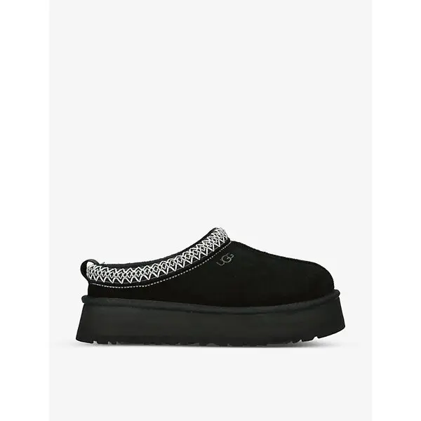 UGG Tazz Platform Shearling-lined Suede Slippers - Black