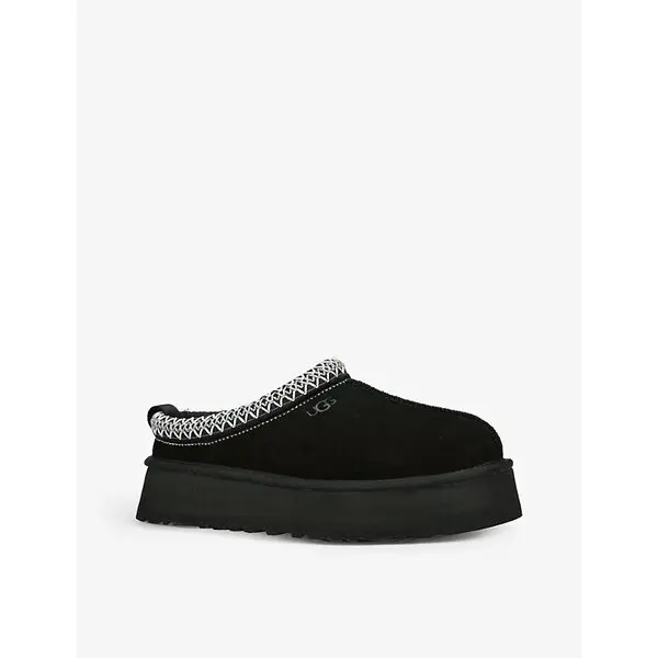 UGG Tazz Platform Shearling-lined Suede Slippers - Black