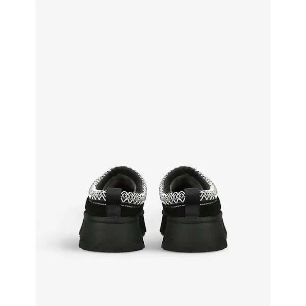 UGG Tazz Platform Shearling-lined Suede Slippers - Black