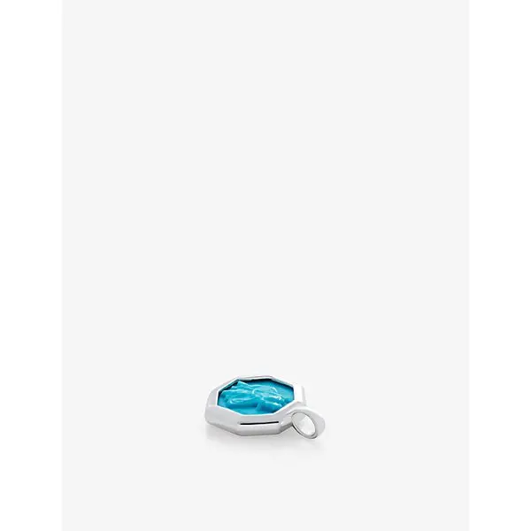 Monica Vinader St Christopher Sterling-silver And Turquoise Charm Pendant - Sterling Silver