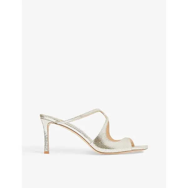JIMMY CHOO Anise 75 Glitter-effect Heeled Sandals - Champagne